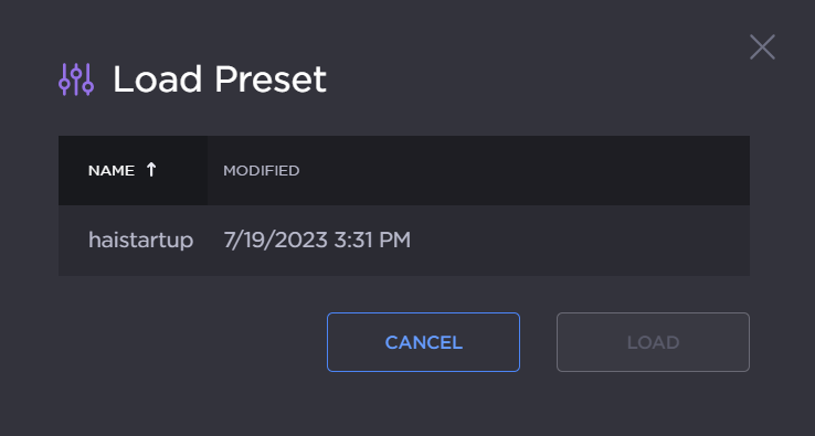 Saving and Loading Presets